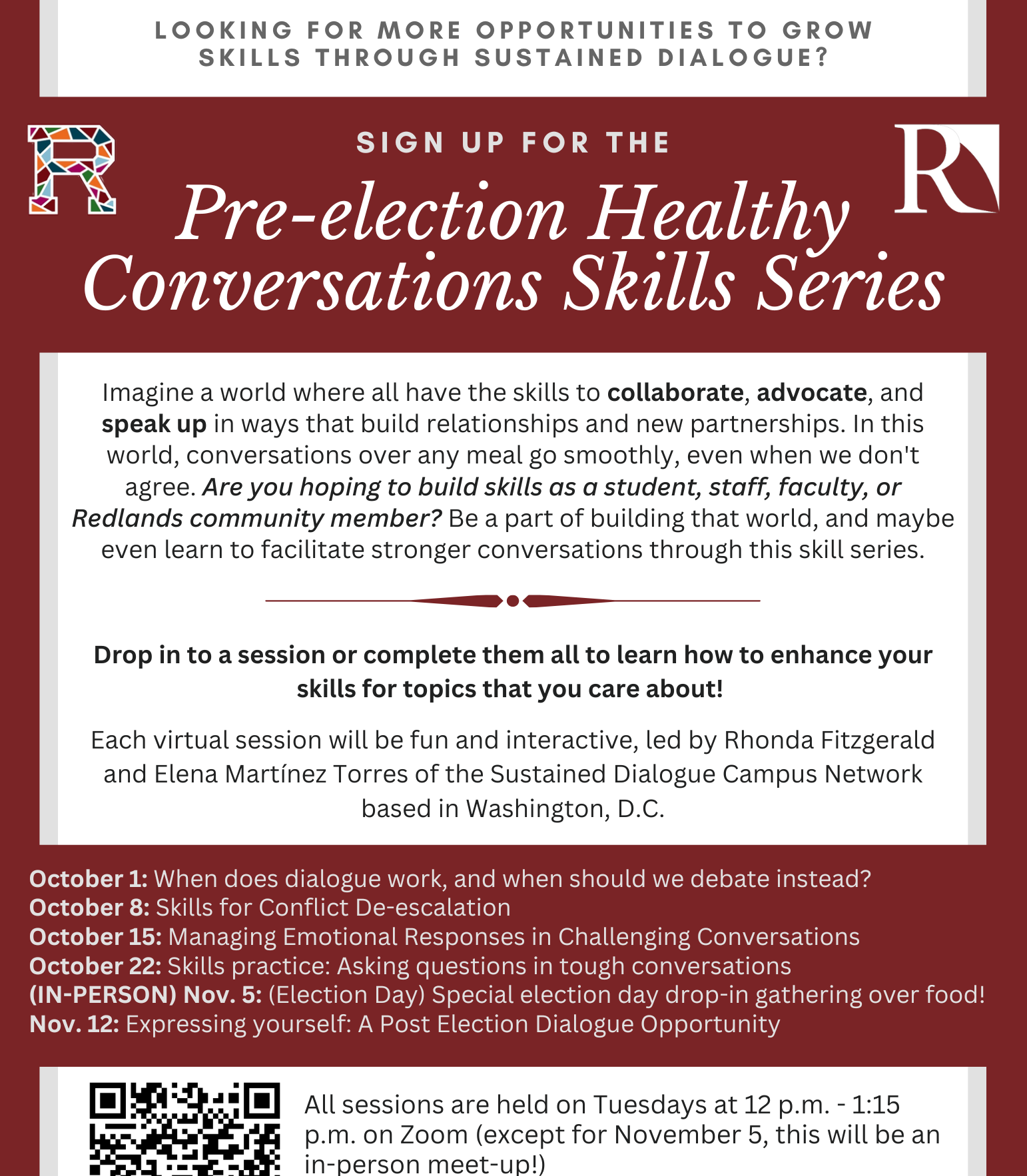 U of Redlands Launches Conversation Series – Sustained Dialogue Institute